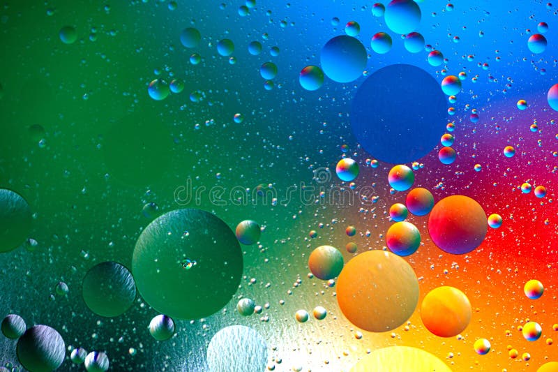 Macro Bubbles in Liquid. Clean Abstract Surface with Oil and Water ...