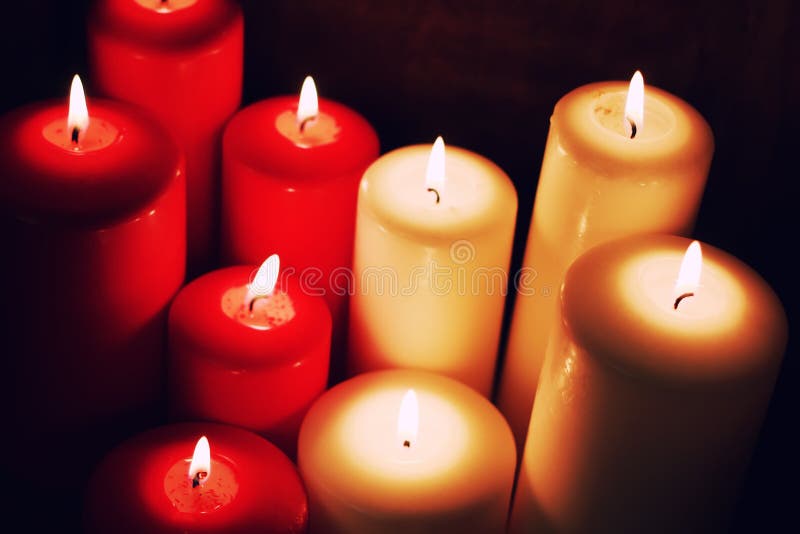 Macro candle light set stock image. Image of love, foreground - 89347937