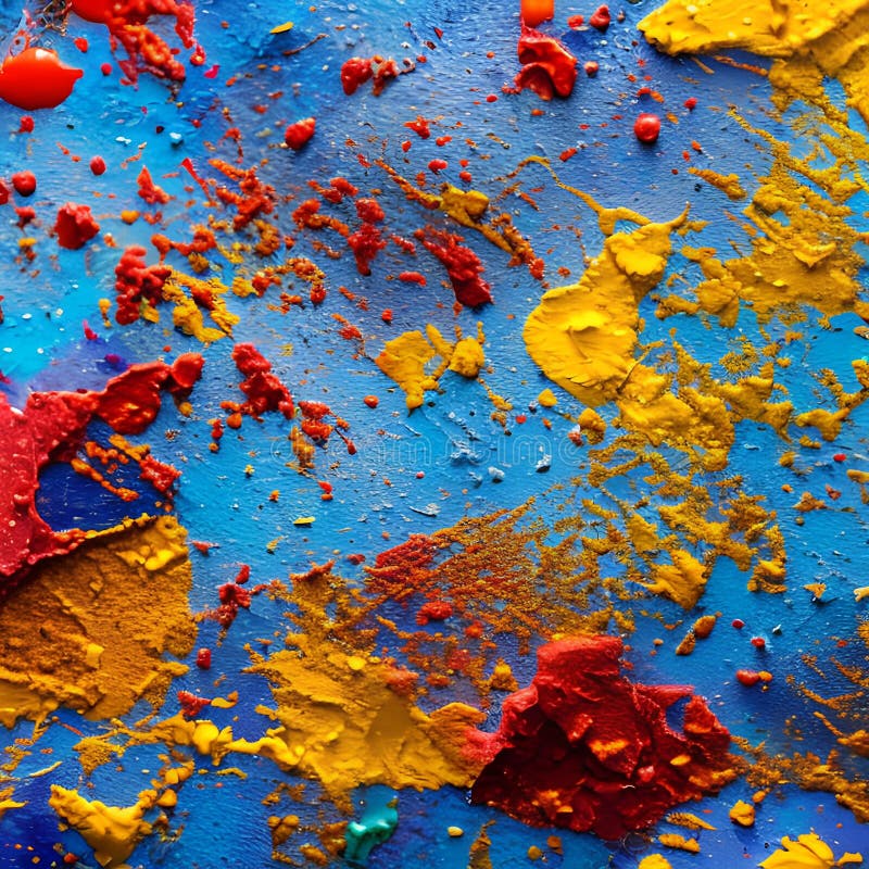 A Macro Capture of Paint Splatters on a Canvas, Forming Abstract Shapes ...