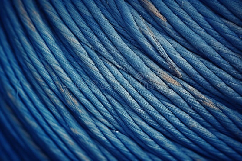Macro Capture Showcasing Intricate Blue Thread Texture on a Spool for ...