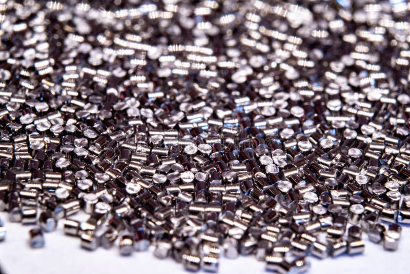 Macro Close-up of Abrasive Blasting Media,cut Wire Shot Peening Stock ...