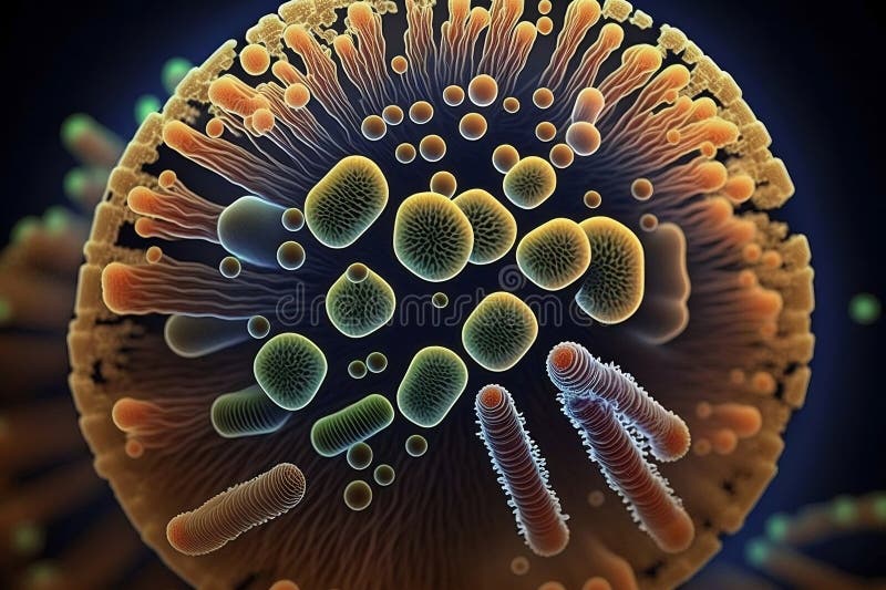 Macro Close-up of Bacteria Under Microscope. Ai Generative Stock ...
