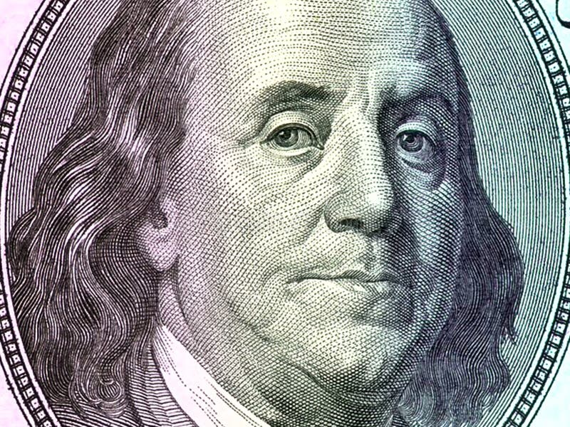Macro Close Up of Ben Franklin S Face on the US $100 Dollar Bill. Stock ...