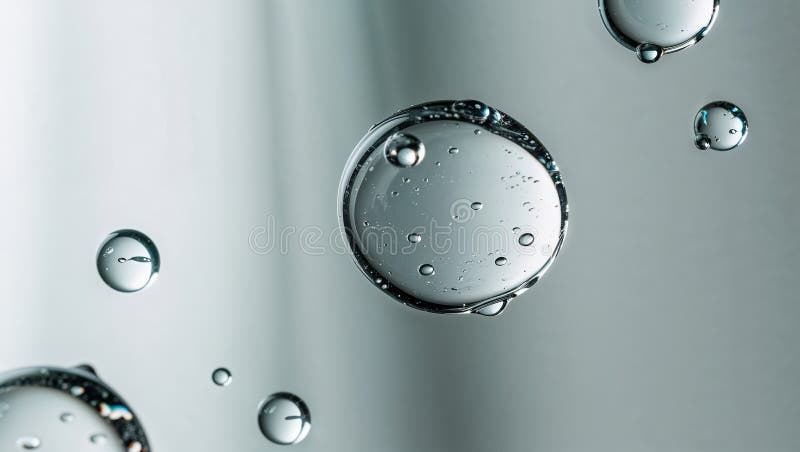 Macro Close Up of Bubbles Floating on Water Creating Abstract Pattern Stock Illustration ...