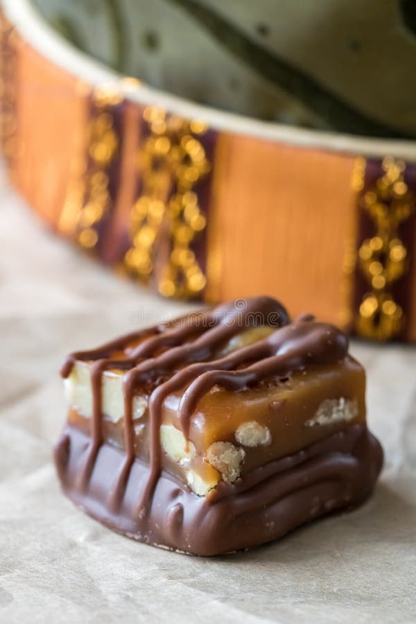 Macro Close Up of a Chocolate Stock Photo - Image of addiction ...