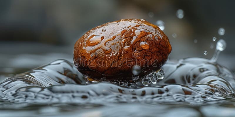 Macro Close Up of Coffee Bean in Water. Stock Photo - Image of drop ...