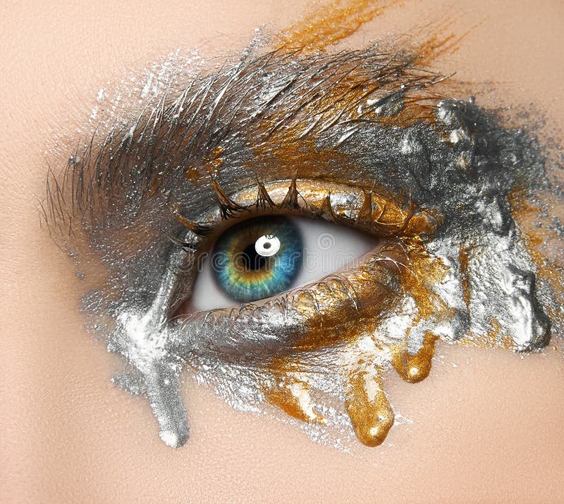 Macro and Close-up Creative Make-up Theme: Beautiful Female Eye Stock ...