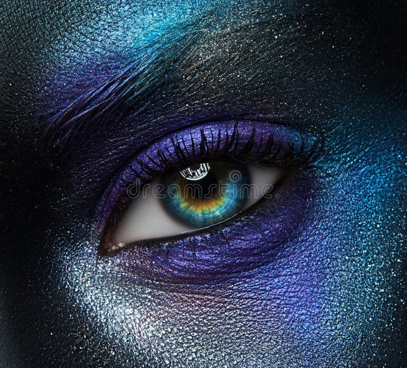 Macro and Close-up Creative Make-up Theme: Beautiful Female Eye Stock ...