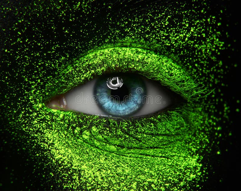 Macro and Close-up Creative Make-up Theme: Beautiful Female Eyes Stock ...
