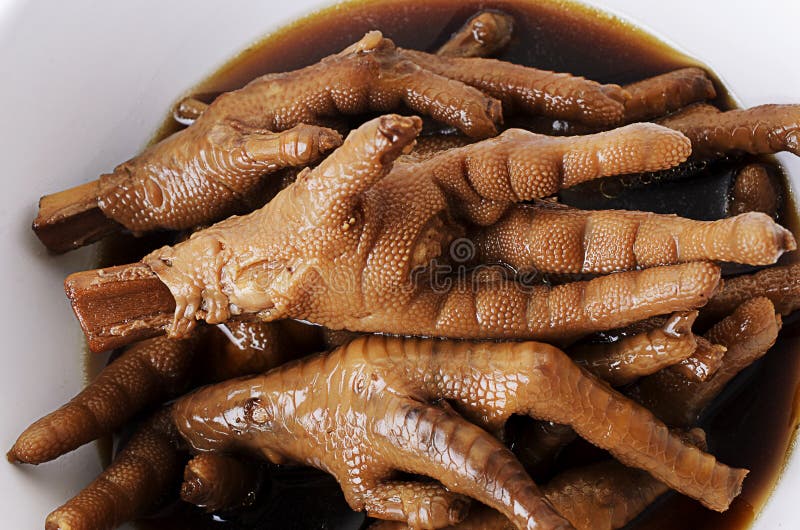 Macro Close Up of Delicious Chinese Cooked Chicken Feet Stock Image ...