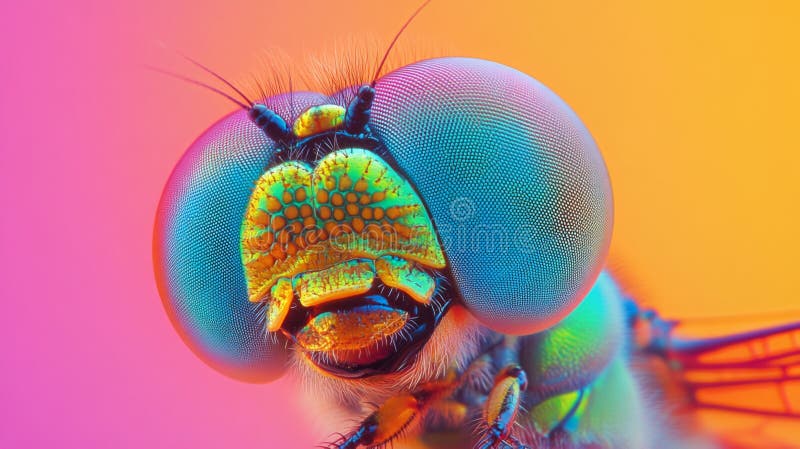 Macro Close-Up of a Dragonfly S Compound Eye Stock Illustration ...
