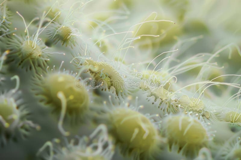 Macro Close-up Group of Germs and Bacteria in Water Disease Medical ...