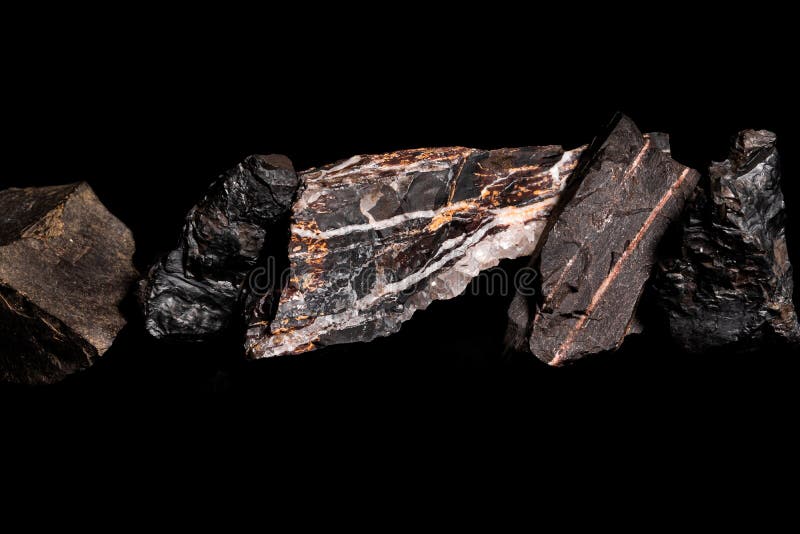 Macro Close Up Image of Raw Material Manganese Ore Rock Isolated Stock ...