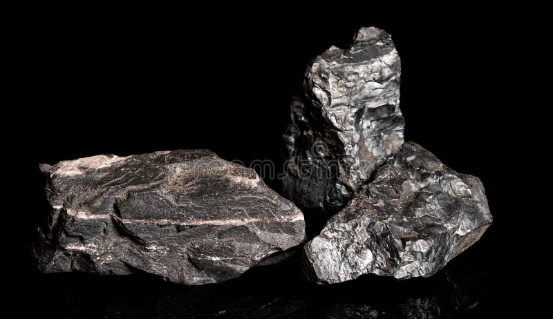 Macro Close Up Image of Raw Material Manganese Ore Rock Isolated Stock ...