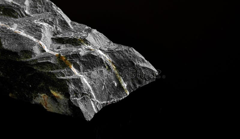 Macro Close Up Image of Raw Material Manganese Ore Rock Isolated Stock ...