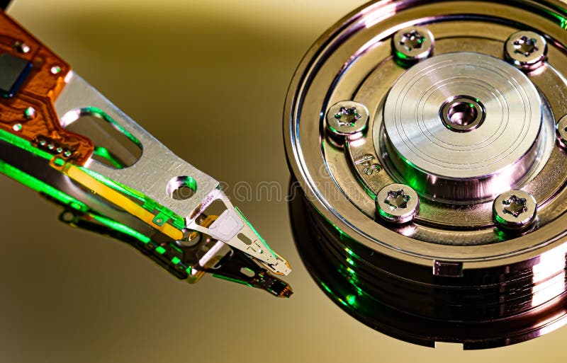 Macro Close Up of Inside of Magnetic Hard Disc Drive Stock Photo ...