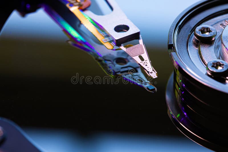 Macro Close Up of Inside of Magnetic Hard Disc Drive Stock Photo ...