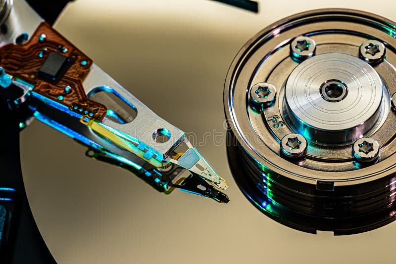 Macro Close Up of Inside of Magnetic Hard Disc Drive Stock Image ...