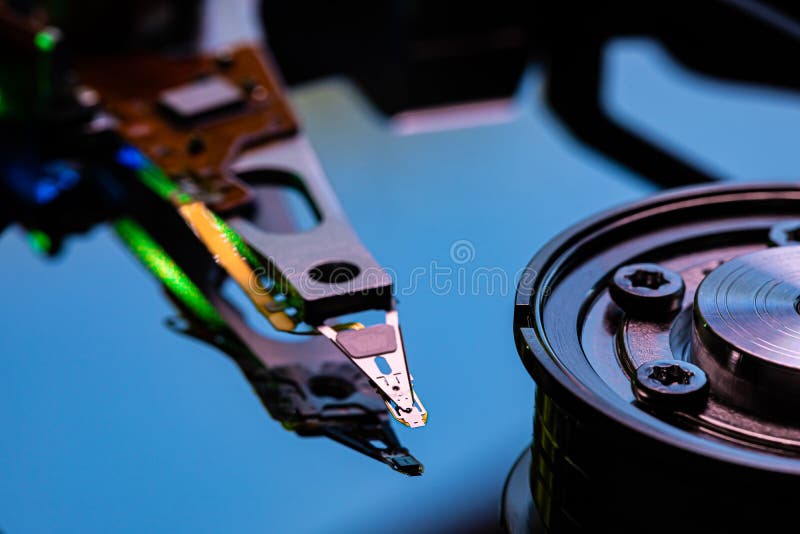 Macro Close Up of Inside of Magnetic Hard Disc Drive Stock Image ...