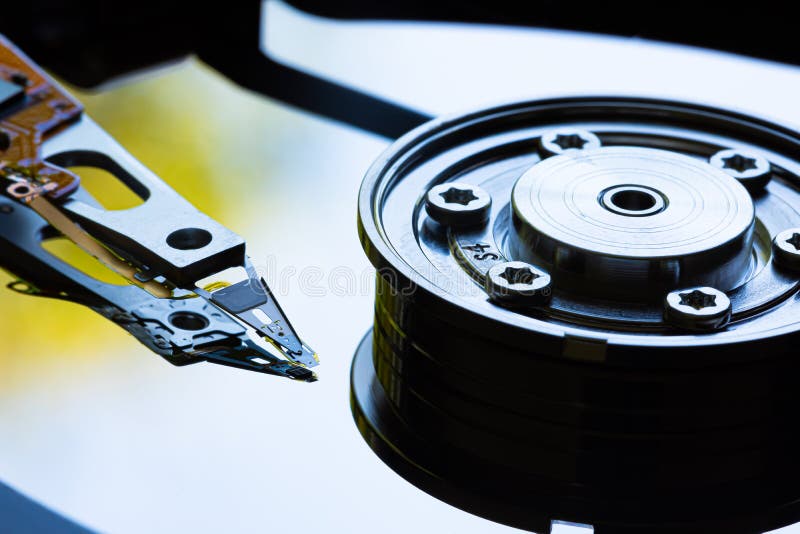 Macro Close Up of Inside of Magnetic Hard Disc Drive Stock Photo ...