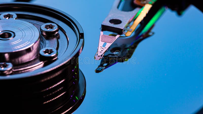 Macro Close Up of Inside of Magnetic Hard Disc Drive Stock Image ...