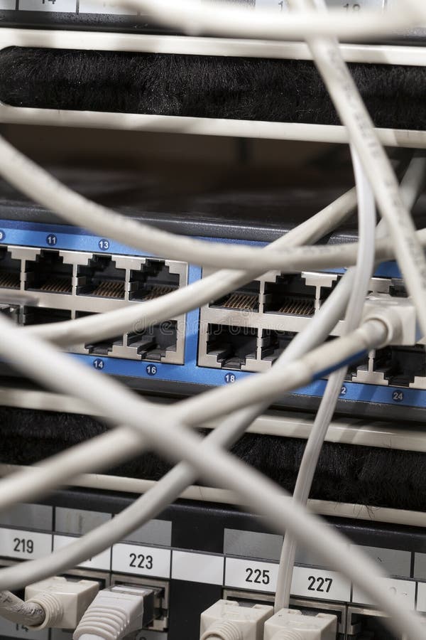 Network Cables Connected To Server Stock Photo - Image of messy, life ...
