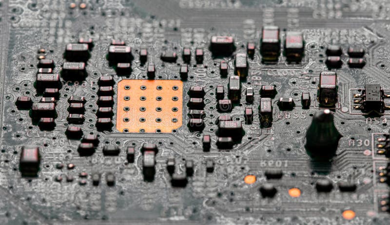 Macro Close Up of Printed Wiring on PC Circuit Board Stock Image ...