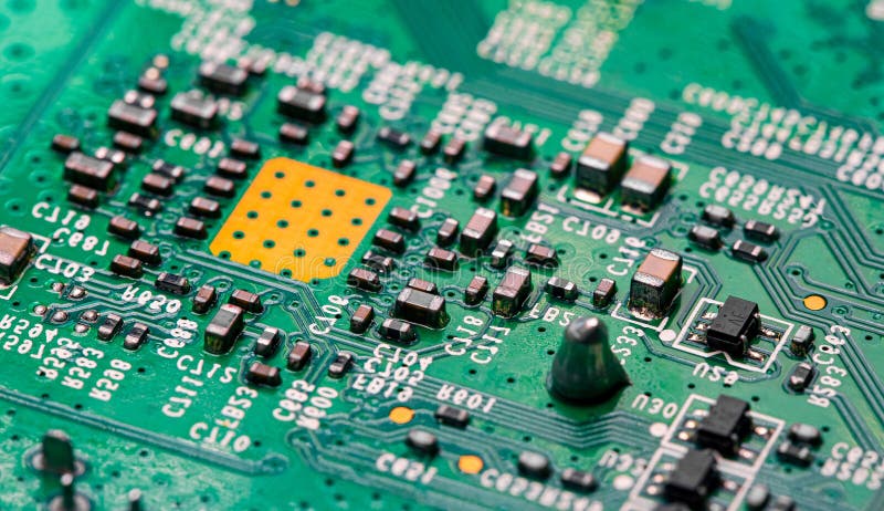 Macro Close Up of Printed Wiring on PC Circuit Board Stock Photo ...