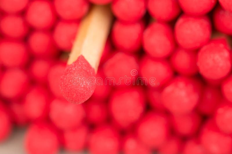 Macro Close Up of Red Headed Matches Stock Image - Image of unused ...