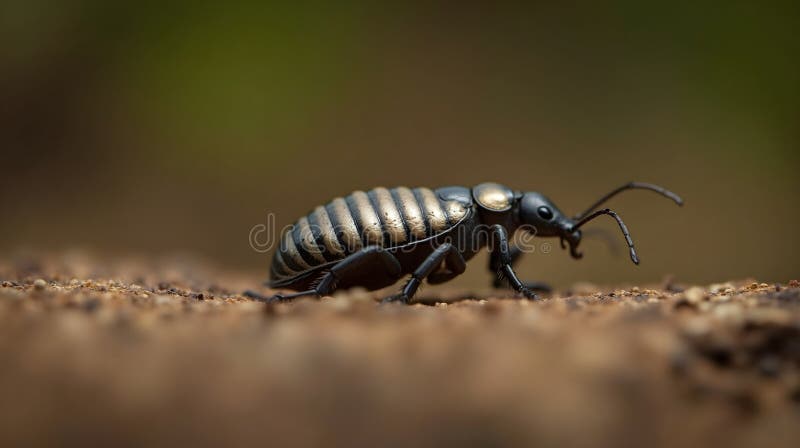 Macro Close-up of a Rove Beetle on a Sandy Surface Stock Illustration ...