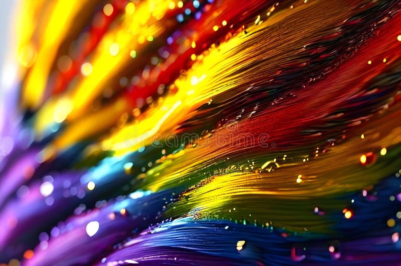 Macro Close-Up of Shimmering Rainbow Feather Stock Illustration ...