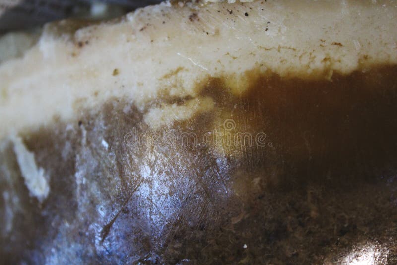 Macro Close-up of Solid Cooking Fat with Congealed Lumps of Greases and ...