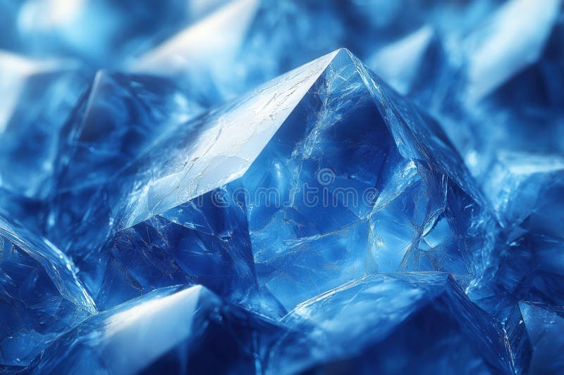 Macro Close Up of Sparkling Blue Crystal Formations Creating Abstract ...