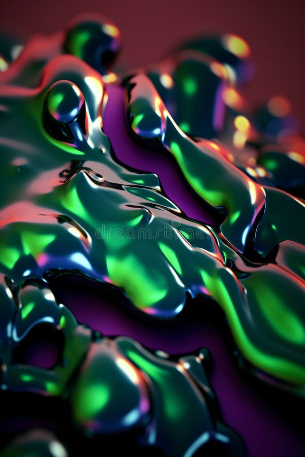 Macro Close-up of Neon Slime Texture, Made with Generative AI Stock ...