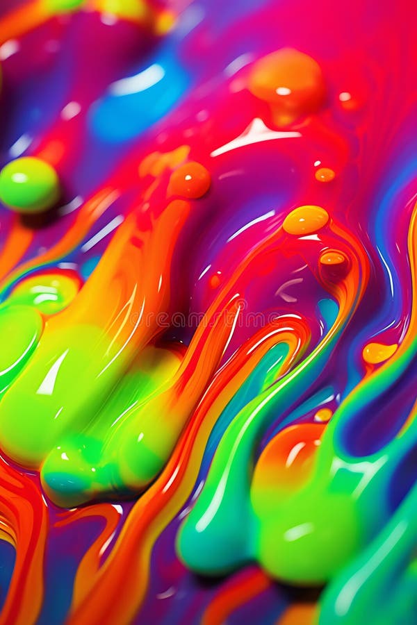 Macro Close-up of Neon Slime Texture, Made with Generative AI Stock ...