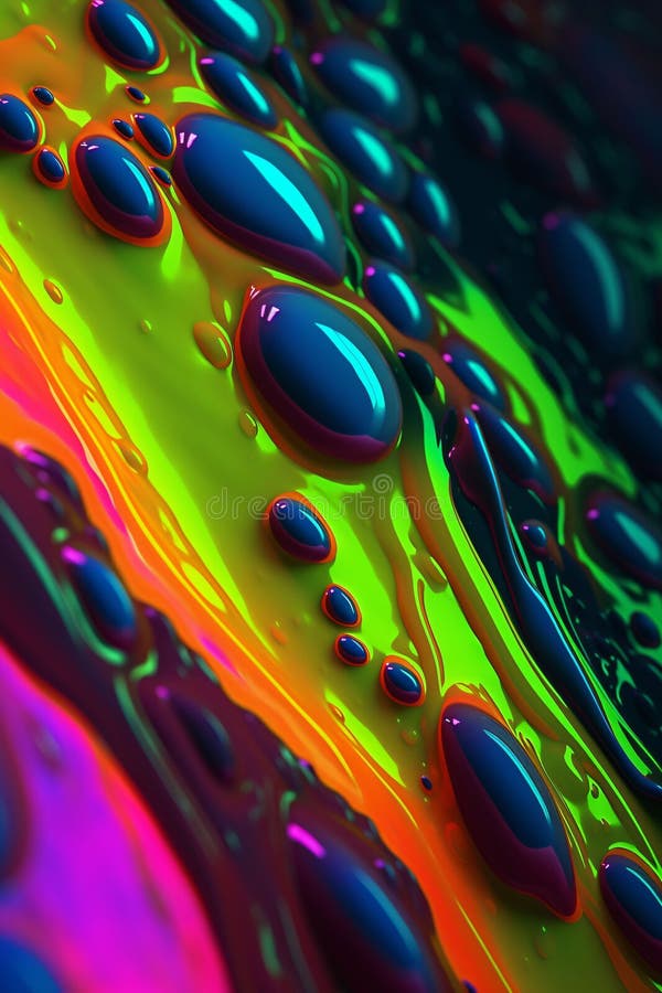 Macro Close-up of Neon Slime Texture, Made with Generative AI Stock ...