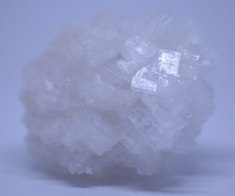 A Macro Close Up View of Calcium Chloride Crystal Isolated on White ...