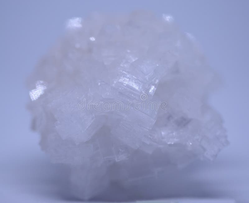 A Macro Close Up View Of Calcium Chloride Crystal Isolated On White ...