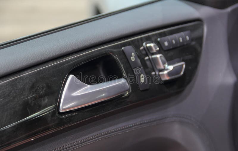 The Macro Close Up View of Command Buttons on the Driver Door Stock ...