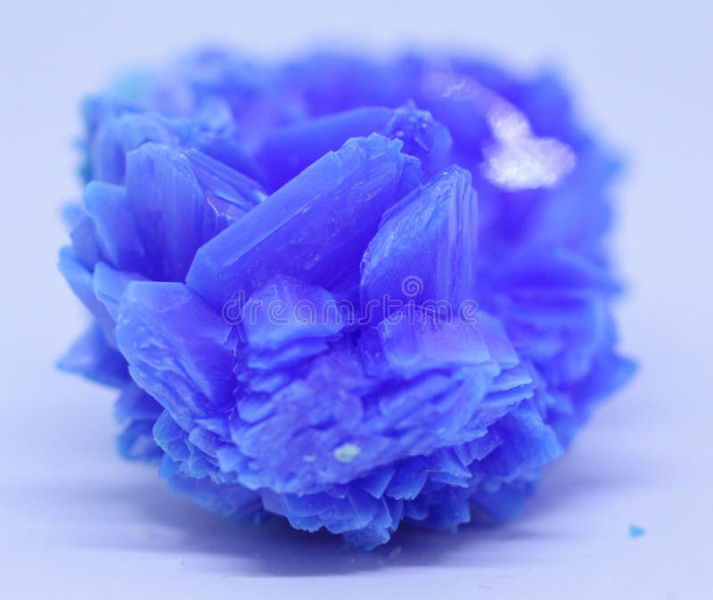 A Macro Close Up View of Copper Sulphate Crystal Isolated on White ...