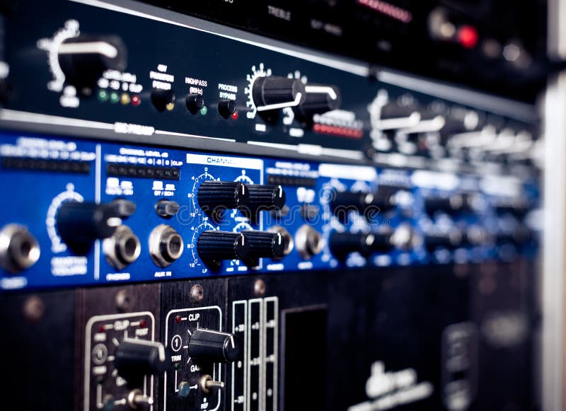 Levels on Professional Electronic Equalizer Audio Equipment Stock Image ...