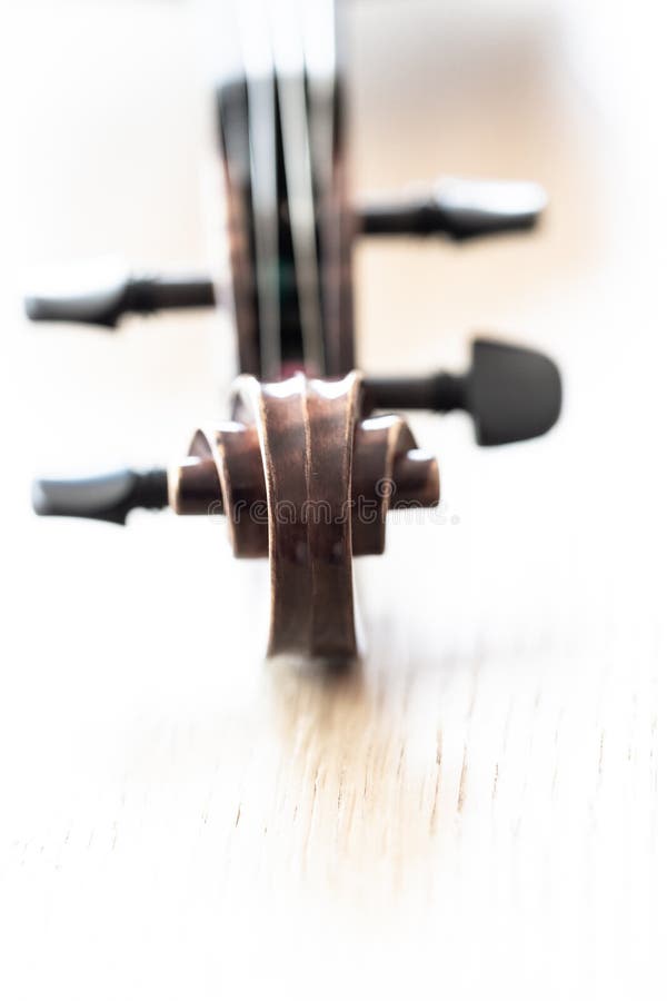 Macro Close Up on Violin Front Scroll Stock Image - Image of orchestra ...