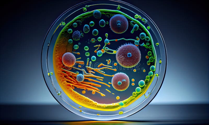 Macro Close-up of Viral Cells and Bacteria, Generative AI Stock ...