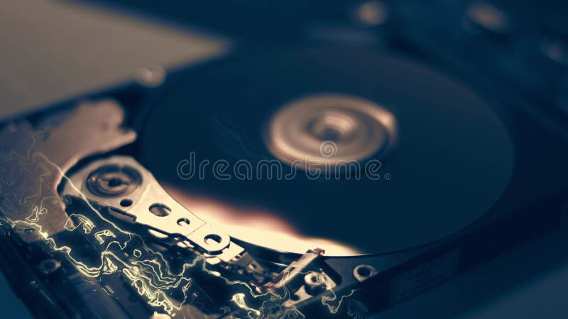 Steam Transformation Effect of Macro Close Up of Working Opened Hdd ...