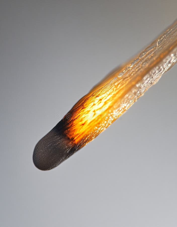 Macro Closeup of Burning Matchstick, Ember High Quality Image Stock ...
