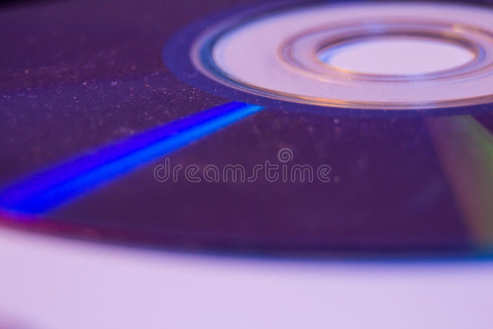 Macro Closeup of Compact CD or DVD Disc in Violet Color Stock Photo ...