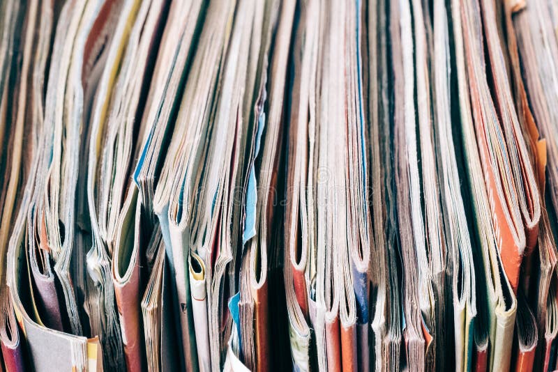 Macro Closeup of Pages in Stack Magazines Stock Photo - Image of ...