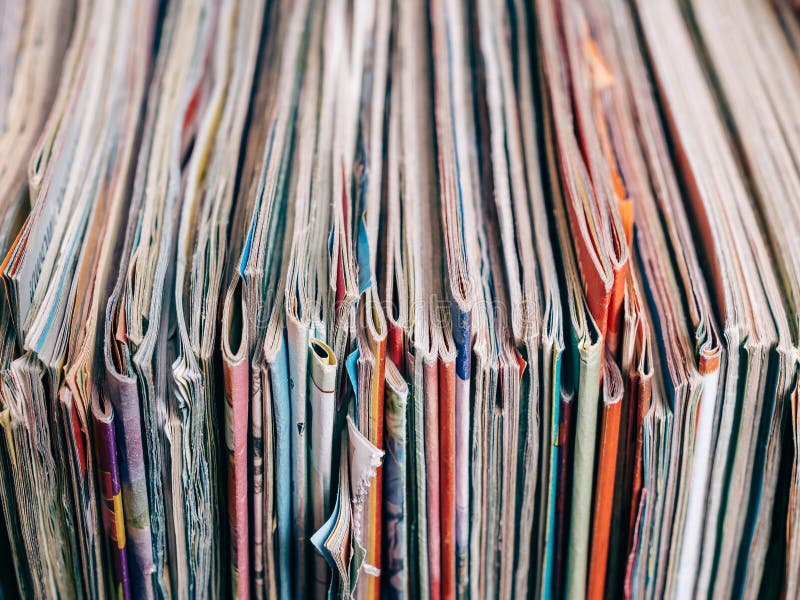 Pages in stack magazines stock photo. Image of design - 116637344