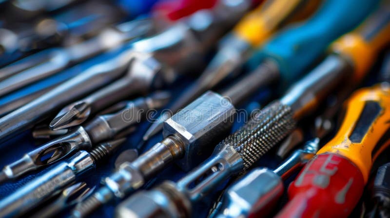 A Macro Closeup Shot of a Set of Miniature Tools Made from Magnetic ...