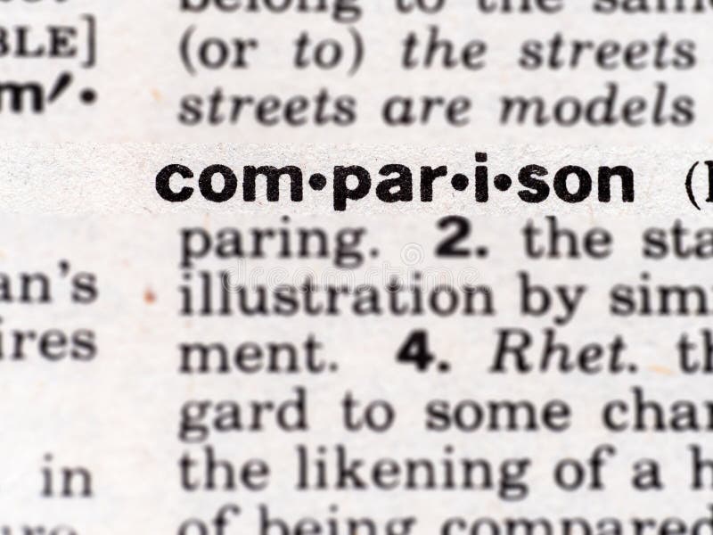 Closeup of the Dictionary Definition of the Word Comparison Stock Image ...